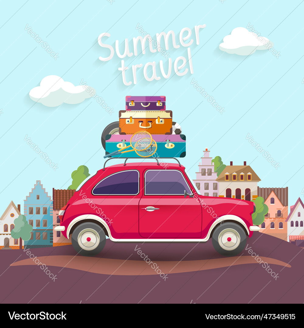 Travel by car Royalty Free Vector Image - VectorStock