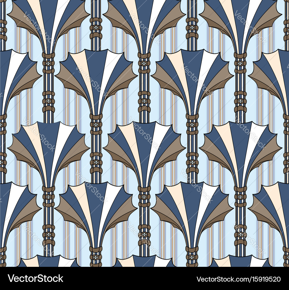 Abstract floral fan shape column ornament Vector Image