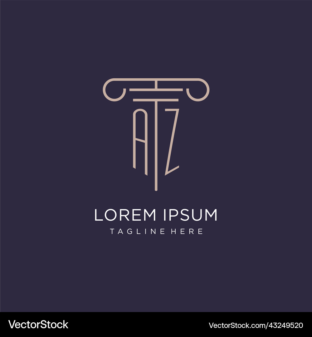 Az initial with pillar logo design luxury law Vector Image