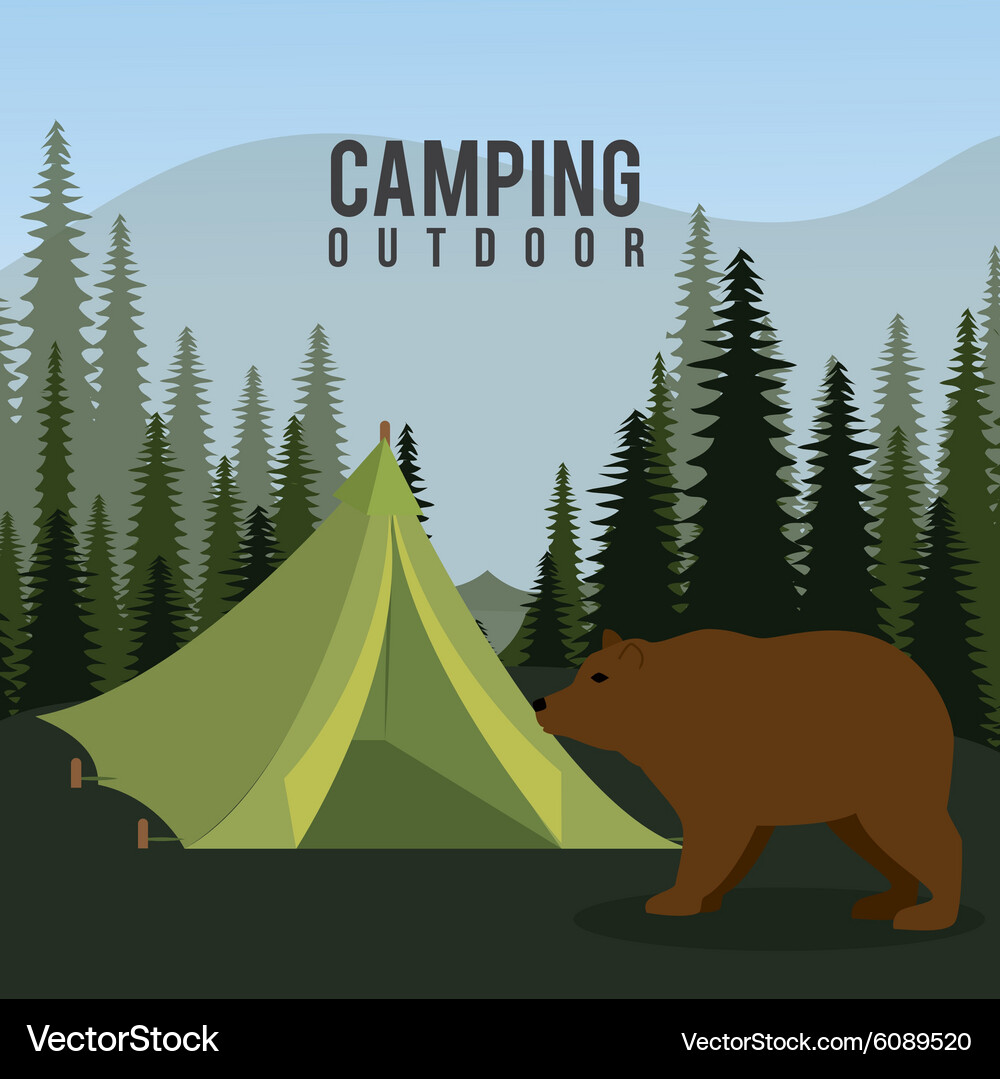 Camping travel and vacations Royalty Free Vector Image