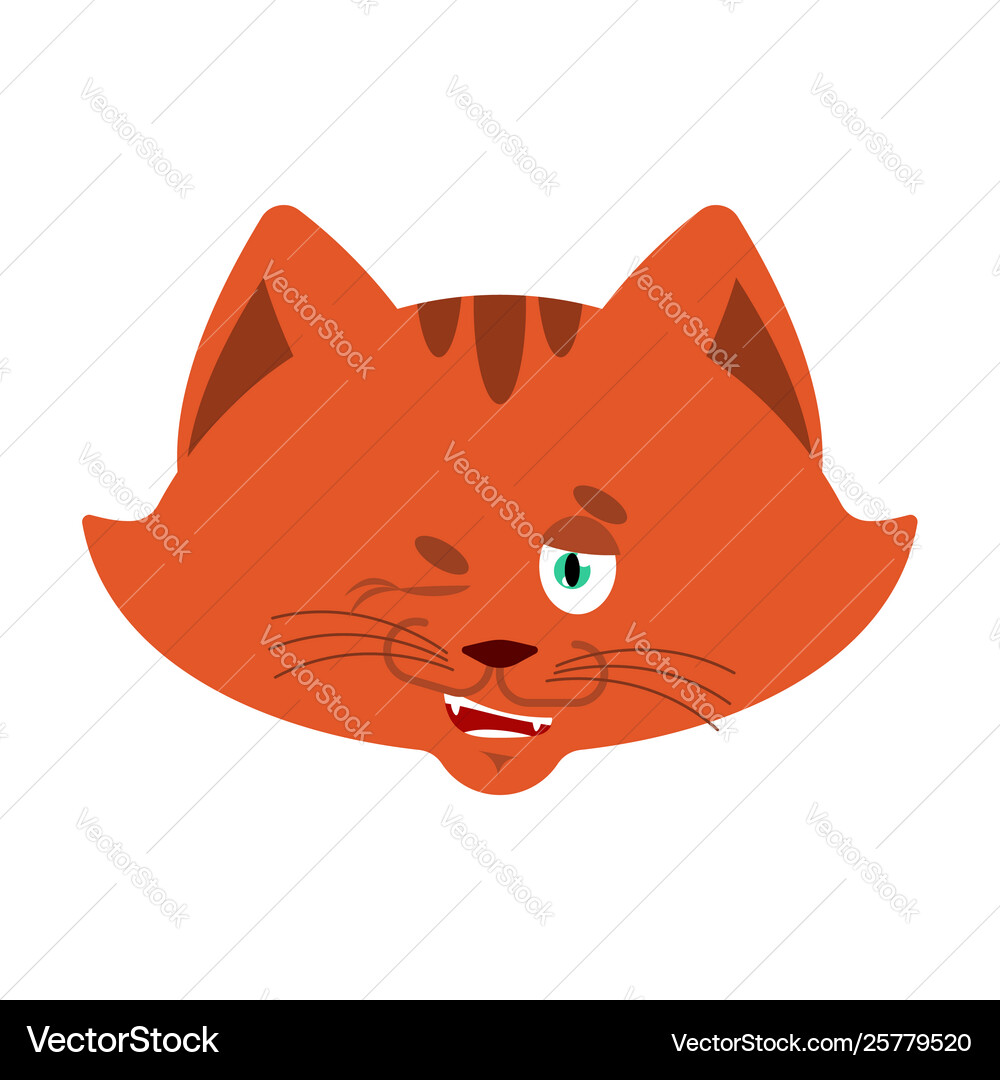 Cat winks pet happy emoji kitty Royalty Free Vector Image