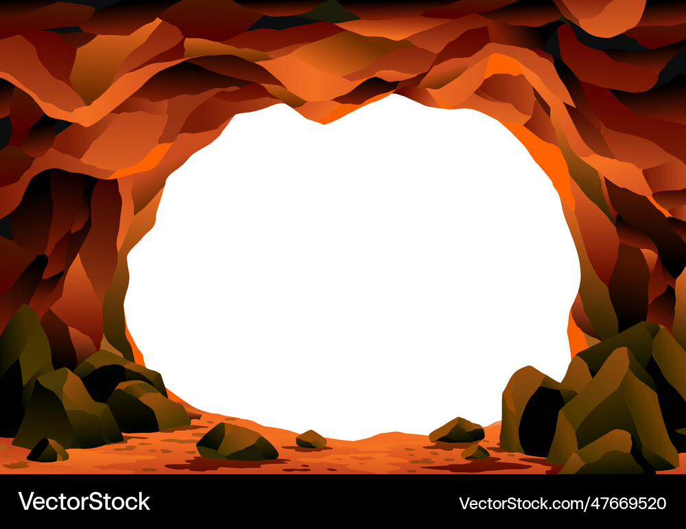 Cave landscape stone entrance with empty Vector Image