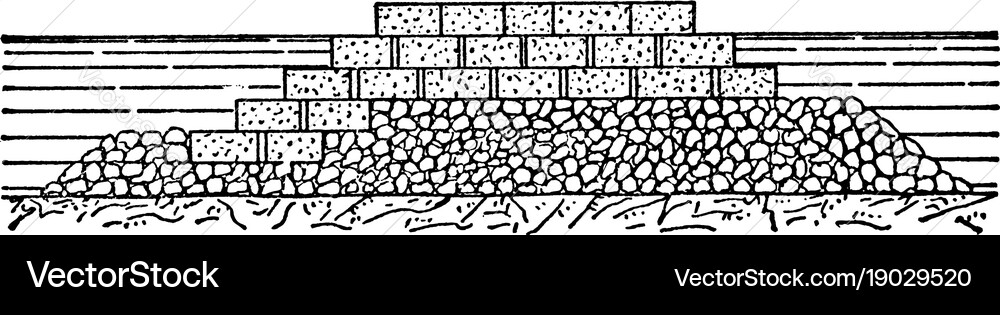 Cette breakwater structures on coasts as part Vector Image