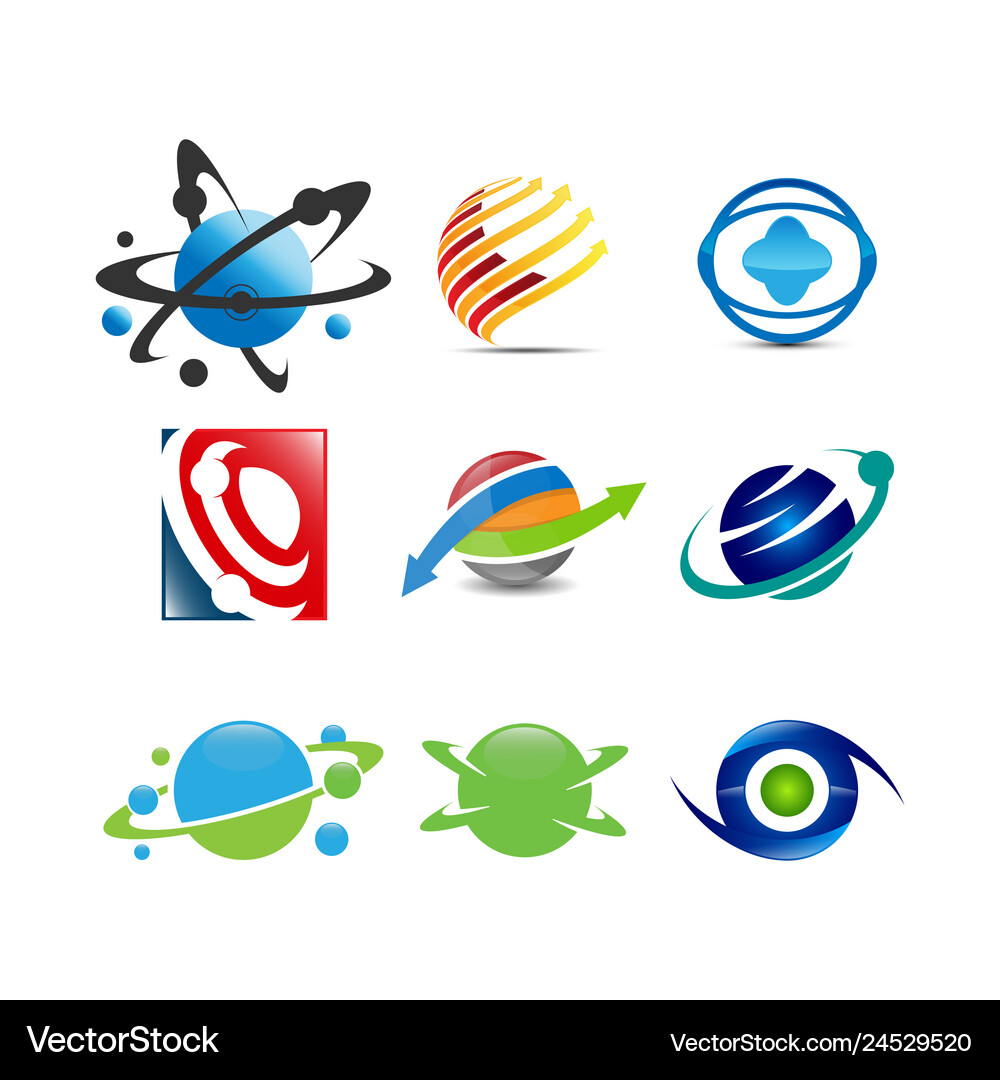 Collection of planet logo Royalty Free Vector Image