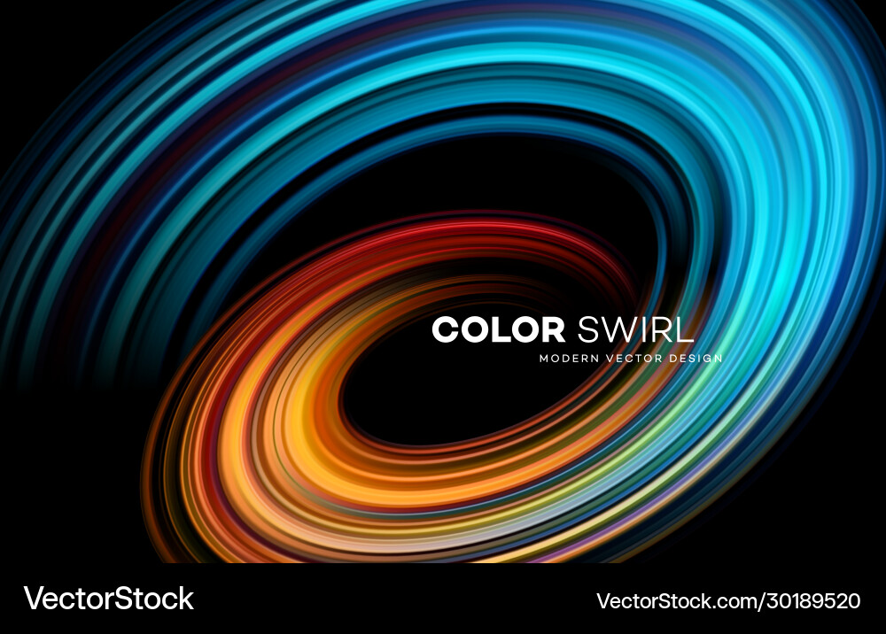 Color bright swirl organic 3d shape colored flow Vector Image