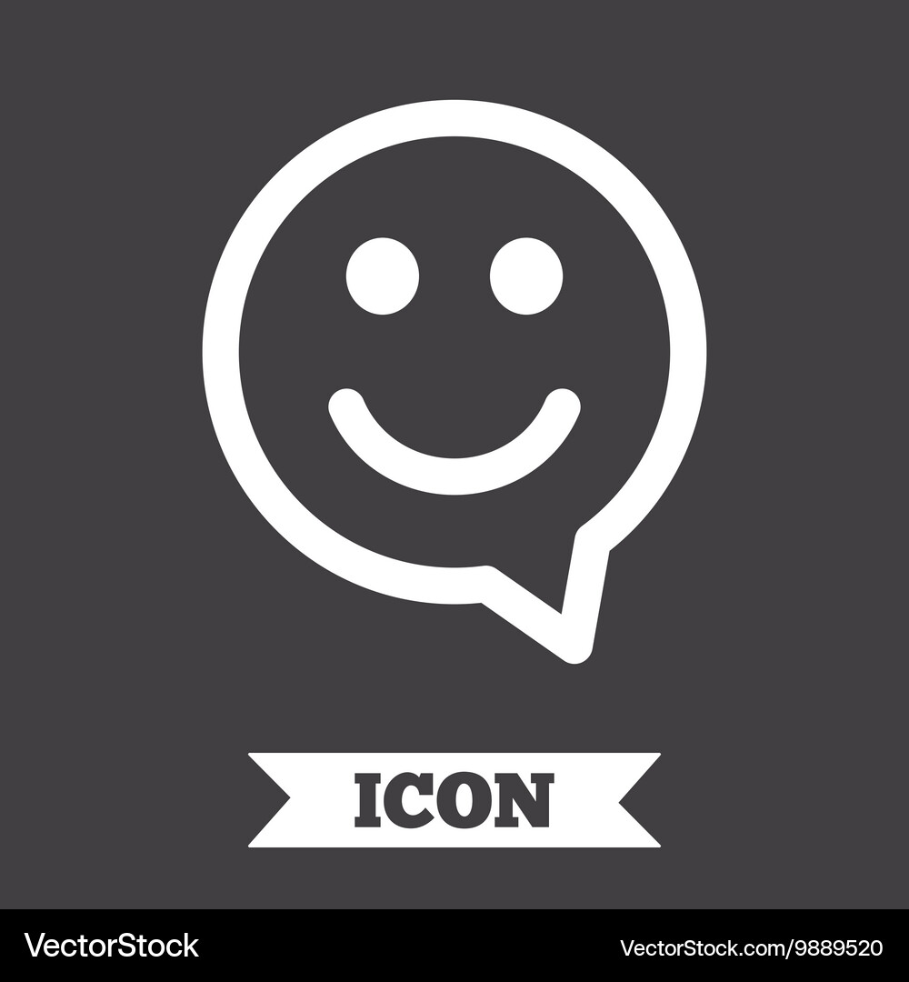 Happy face speech bubble symbol smile icon Vector Image
