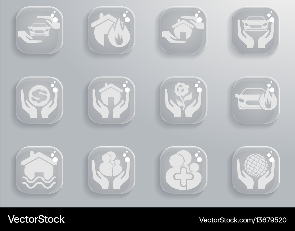 Insurance simply icons Royalty Free Vector Image
