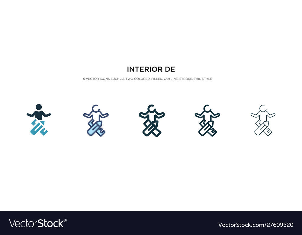 Interior de icon in different style two colored Vector Image