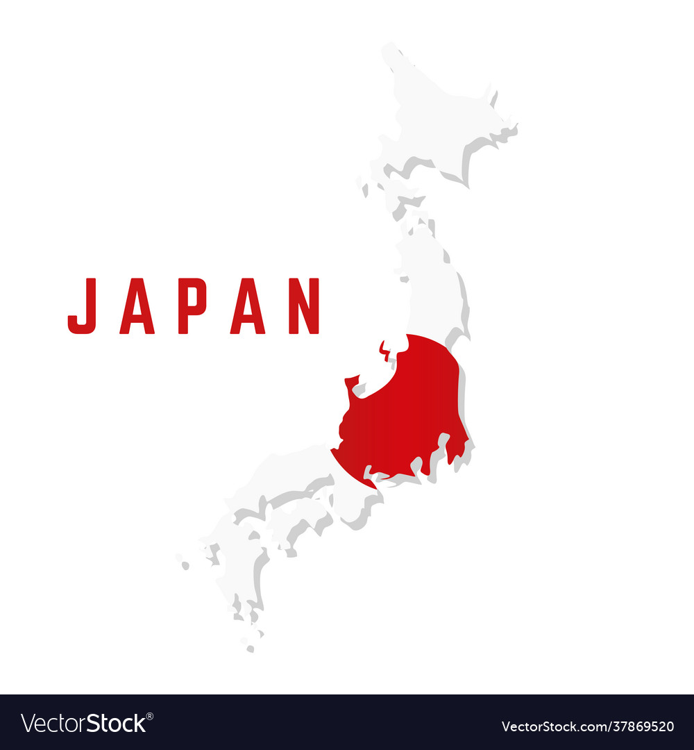 Isolated map with flag japan Royalty Free Vector Image