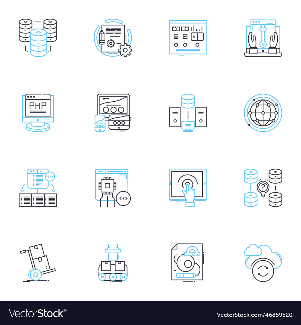 Project optimization linear icons set efficiency Vector Image Project optimization linear icons set efficiency Vector Image