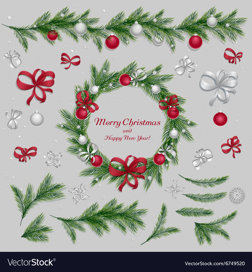 Set of christmas decoration Royalty Free Vector Image