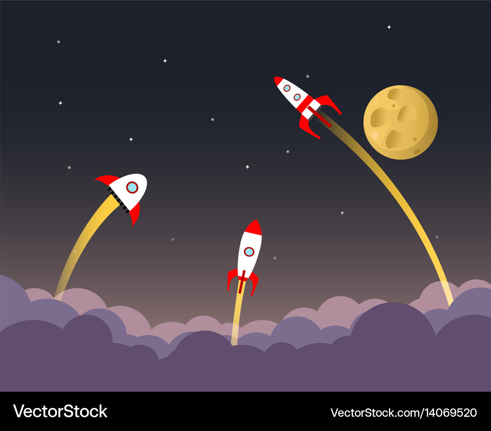 Space rockets in Royalty Free Vector Image - VectorStock