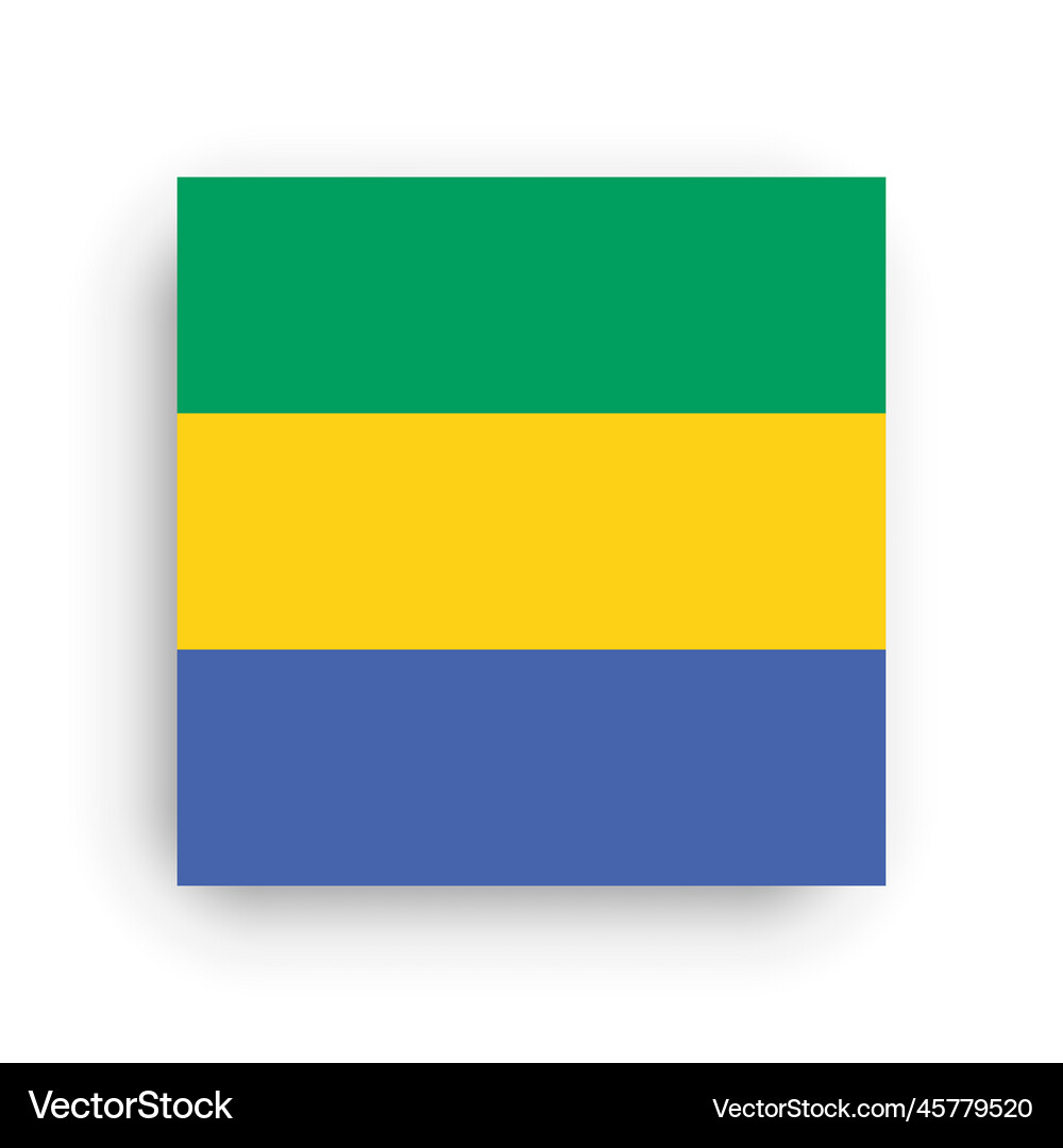 Square flag of gabon Royalty Free Vector Image