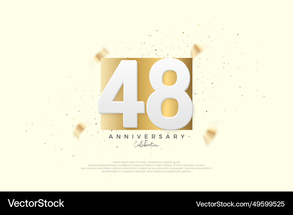 48th anniversary celebration with numbers Vector Image