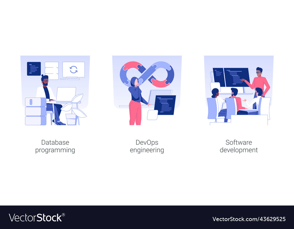 Back end development isolated concept Royalty Free Vector Back end development isolated concept Royalty Free Vector
