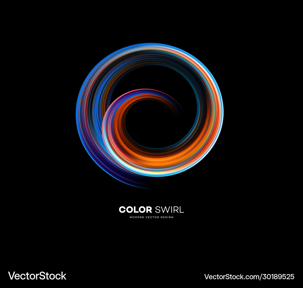 Color bright swirl organic 3d shape colored flow Vector Image