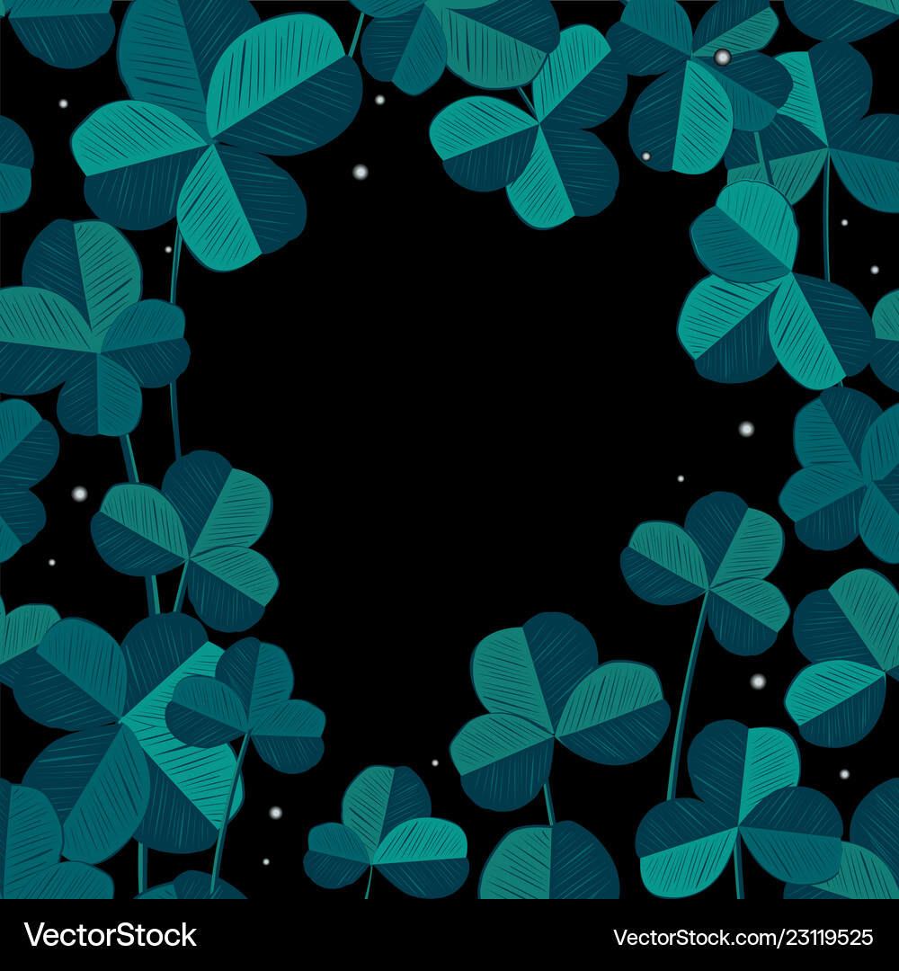 Fairy and elegant clover frame saint patrick day Vector Image