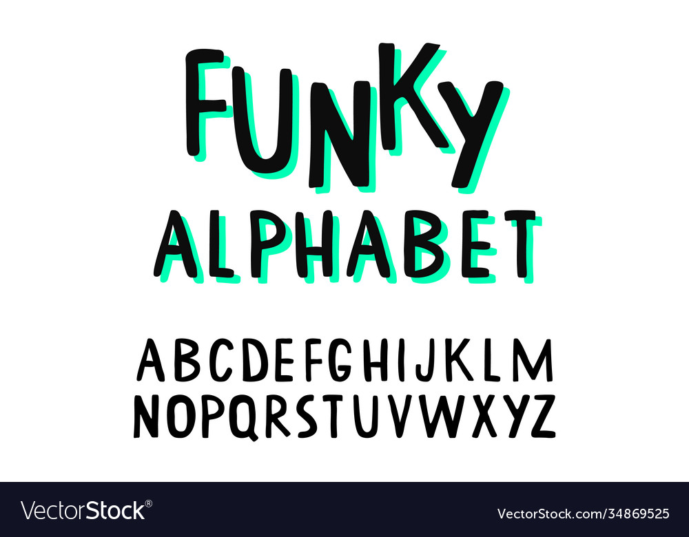 Hand drawn funky playful alphabet Royalty Free Vector Image
