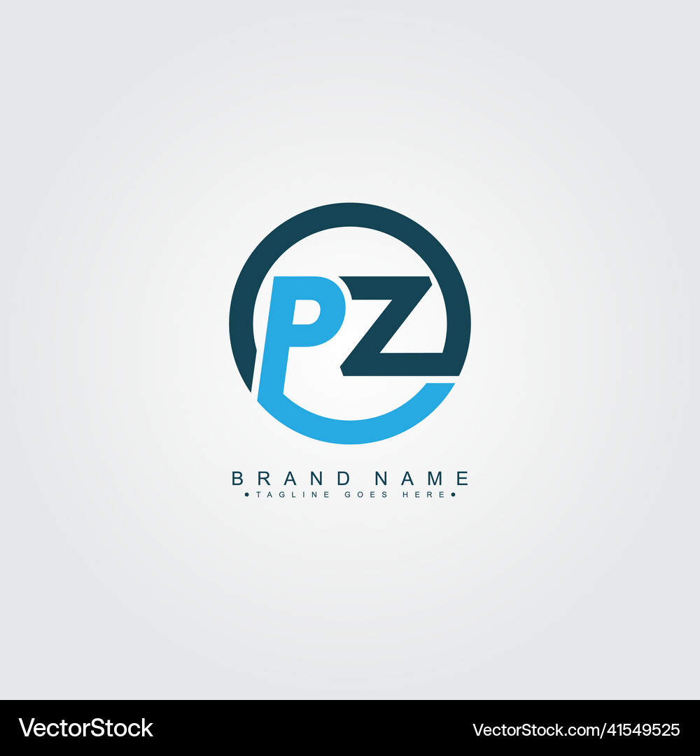 Initial letter pz logo minimal alphabet logo Vector Image