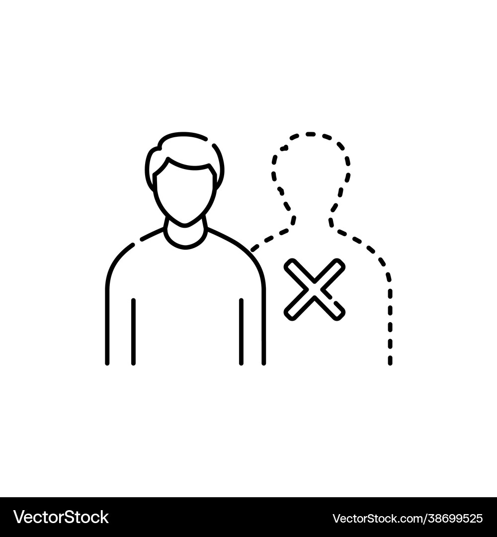 Loneliness color line icon computer-induced Vector Image