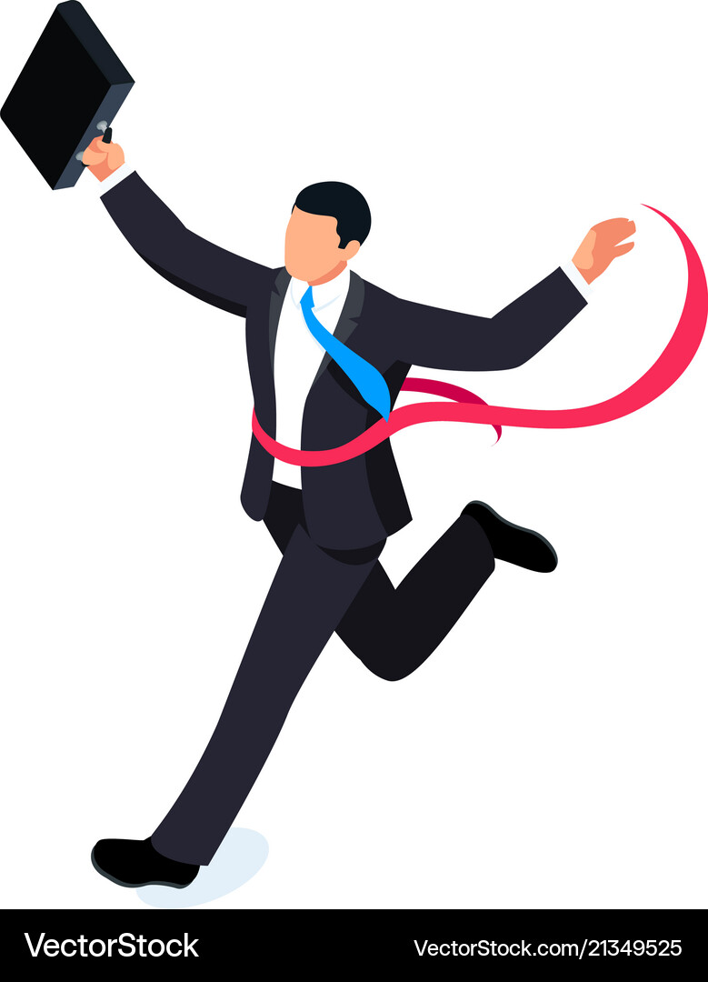 Running businessman isolated on white background Vector Image