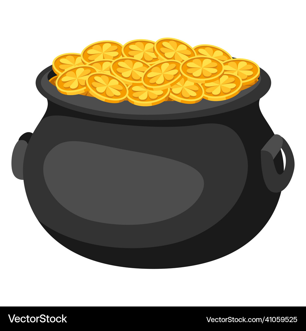 Saint patricks day pot with gold Royalty Free Vector Image