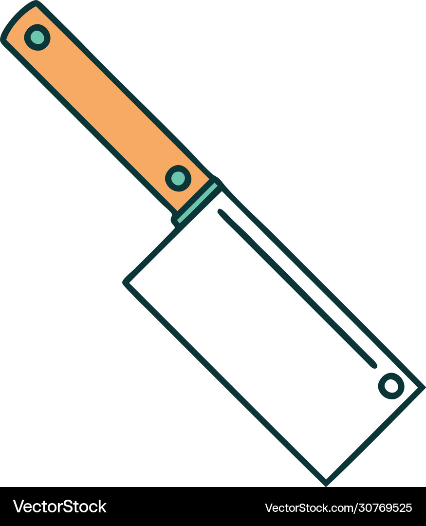 Tattoo style icon a meat cleaver Royalty Free Vector Image
