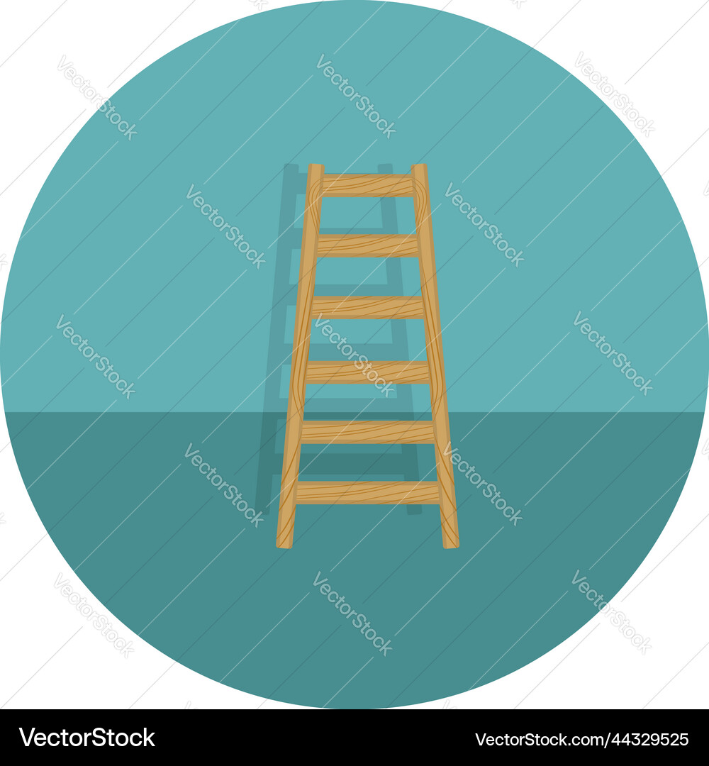 Wooden ladder on a white background Royalty Free Vector