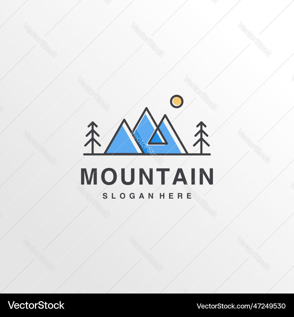 Amazing mountain logo design inspiration Vector Image