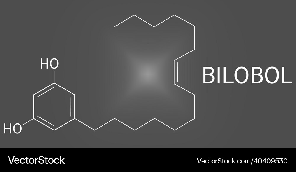Bilobol ginkgo biloba molecule skeletal formula Vector Image