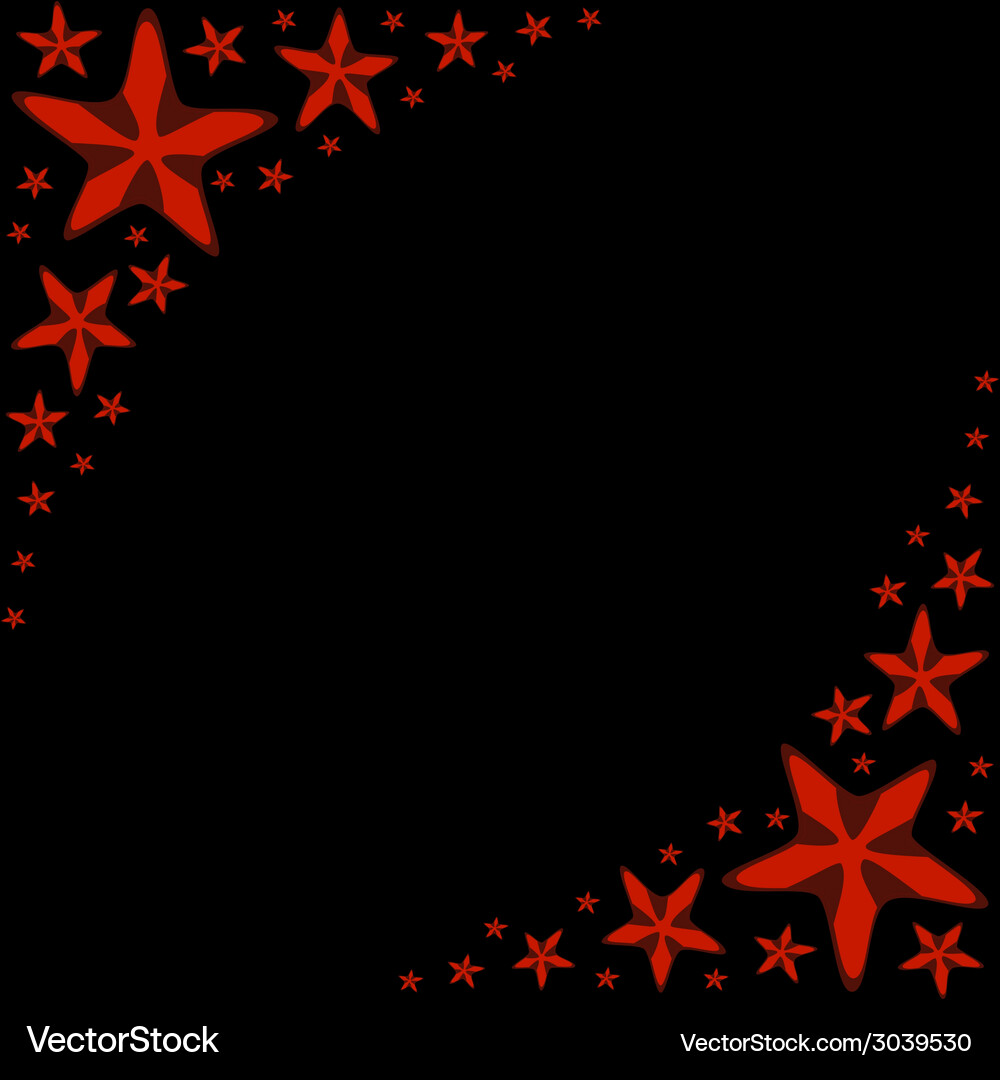 Decorative frame with red cartoon starfishes Vector Image