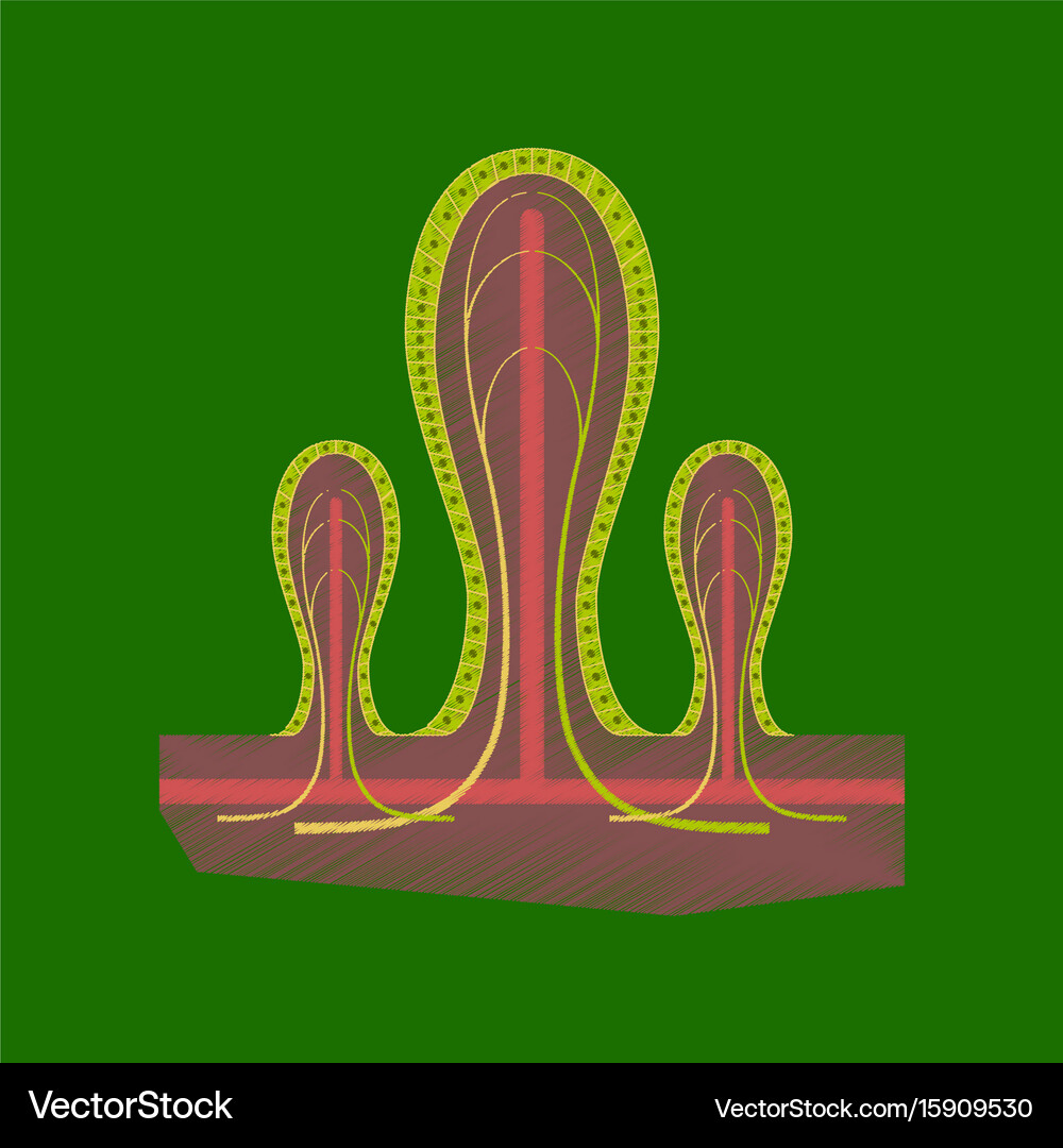 Flat shading style icon intestinal villi Vector Image