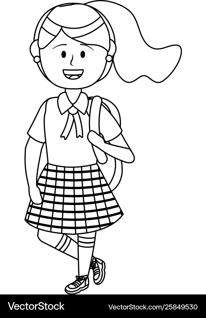 Girl kid school design Royalty Free Vector Image