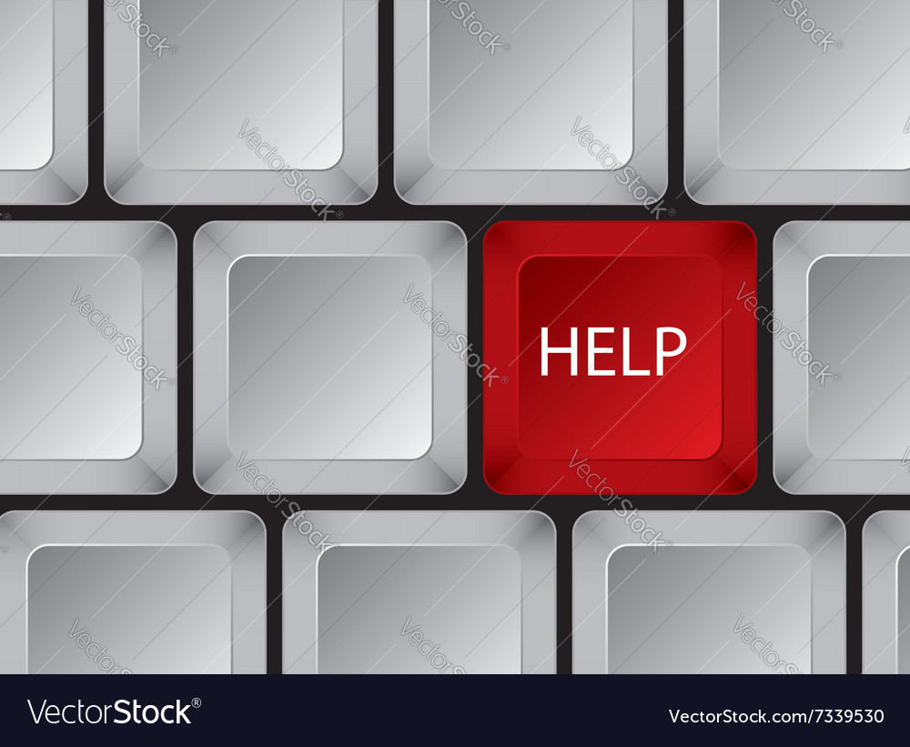 Keyboard buttons One of them with text HELP Vector Image