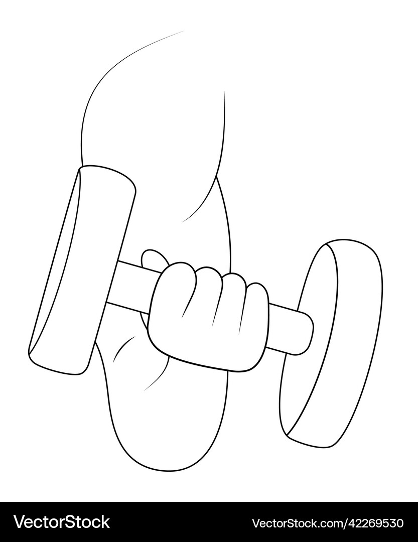Lift dumbbell in hand sketch Royalty Free Vector Image