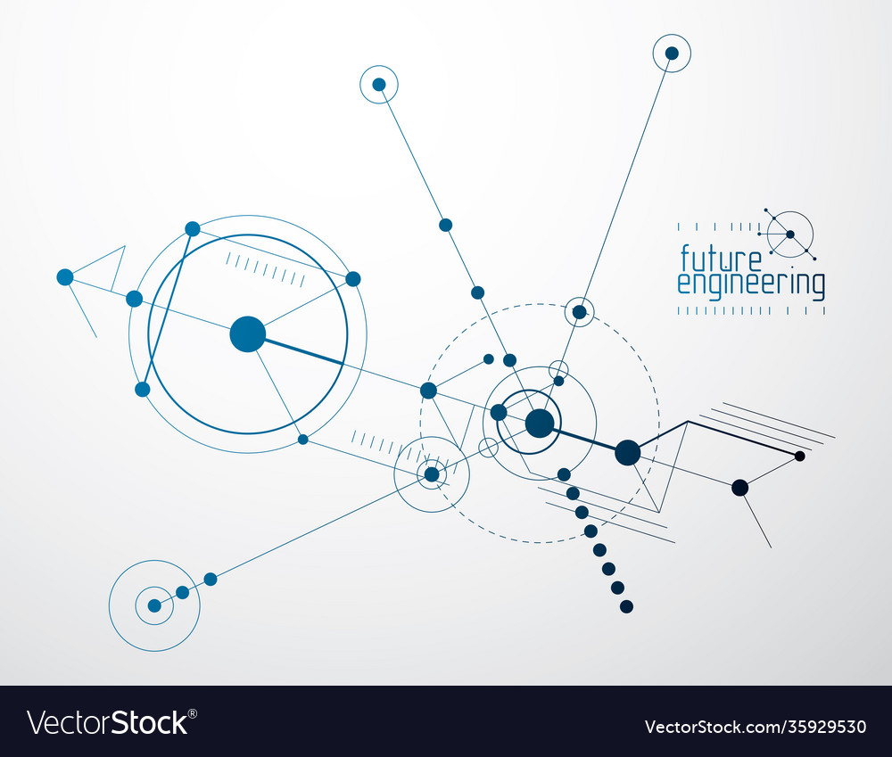 Mechanical engineering technology abstract Vector Image