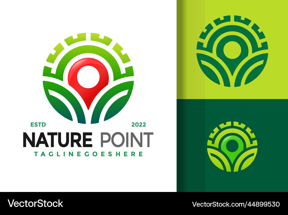 Nature point logo design brand identity logos Vector Image