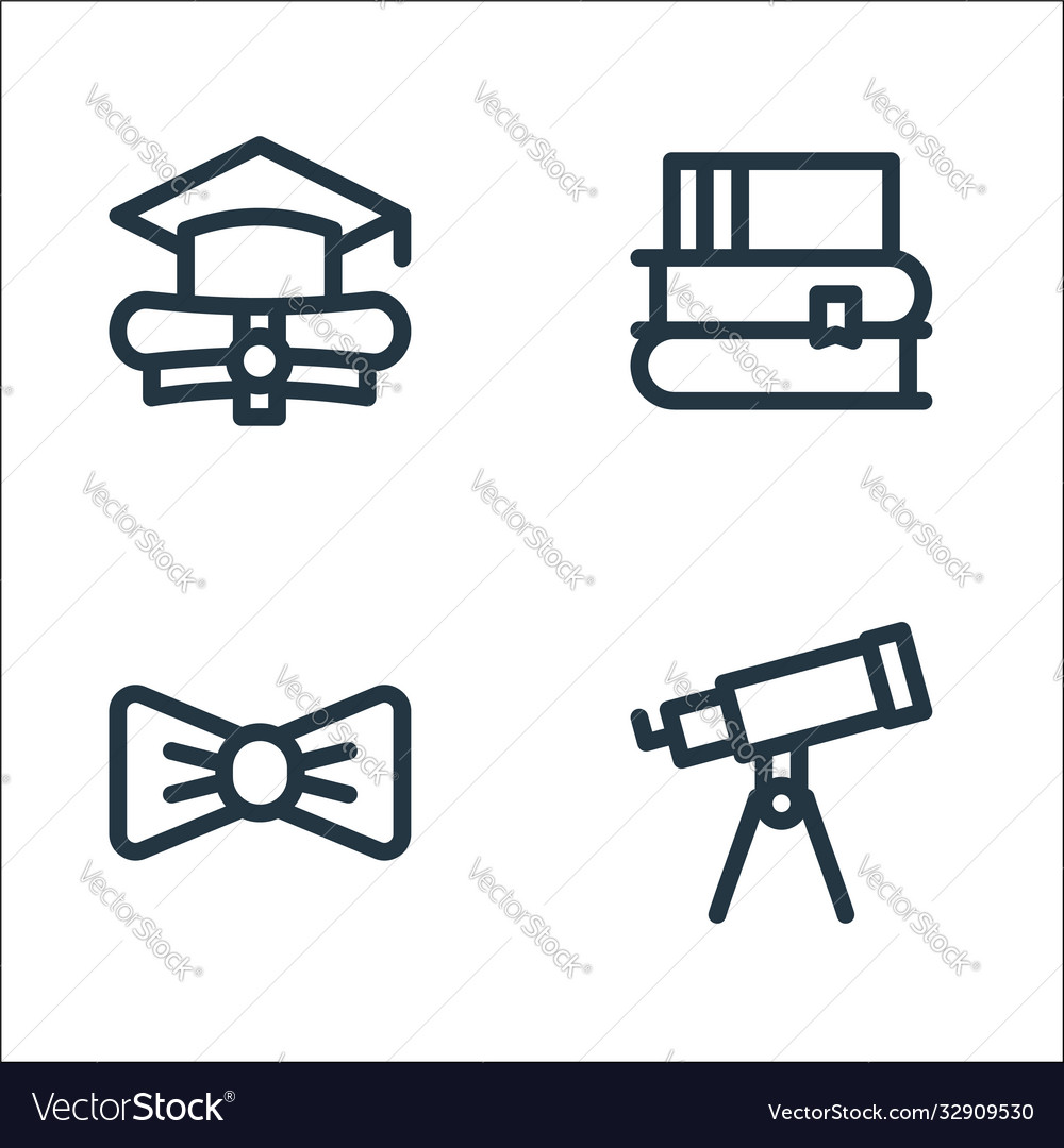 Nerd line icons linear set quality line set Vector Image