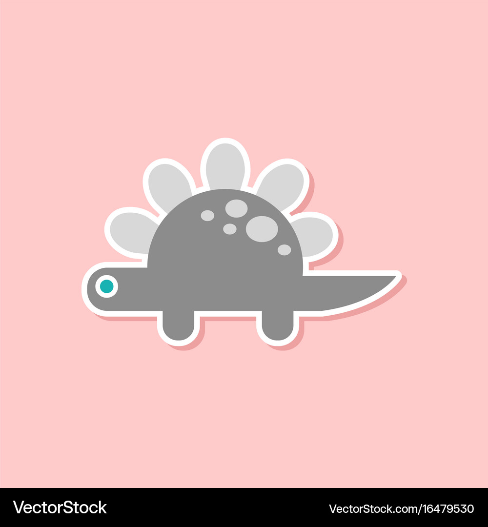 Paper sticker on stylish background dinosaur Vector Image