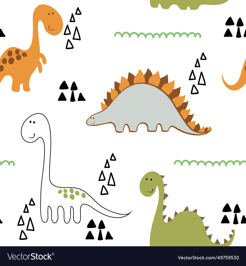 Pattern with dinosaurs Royalty Free Vector Image