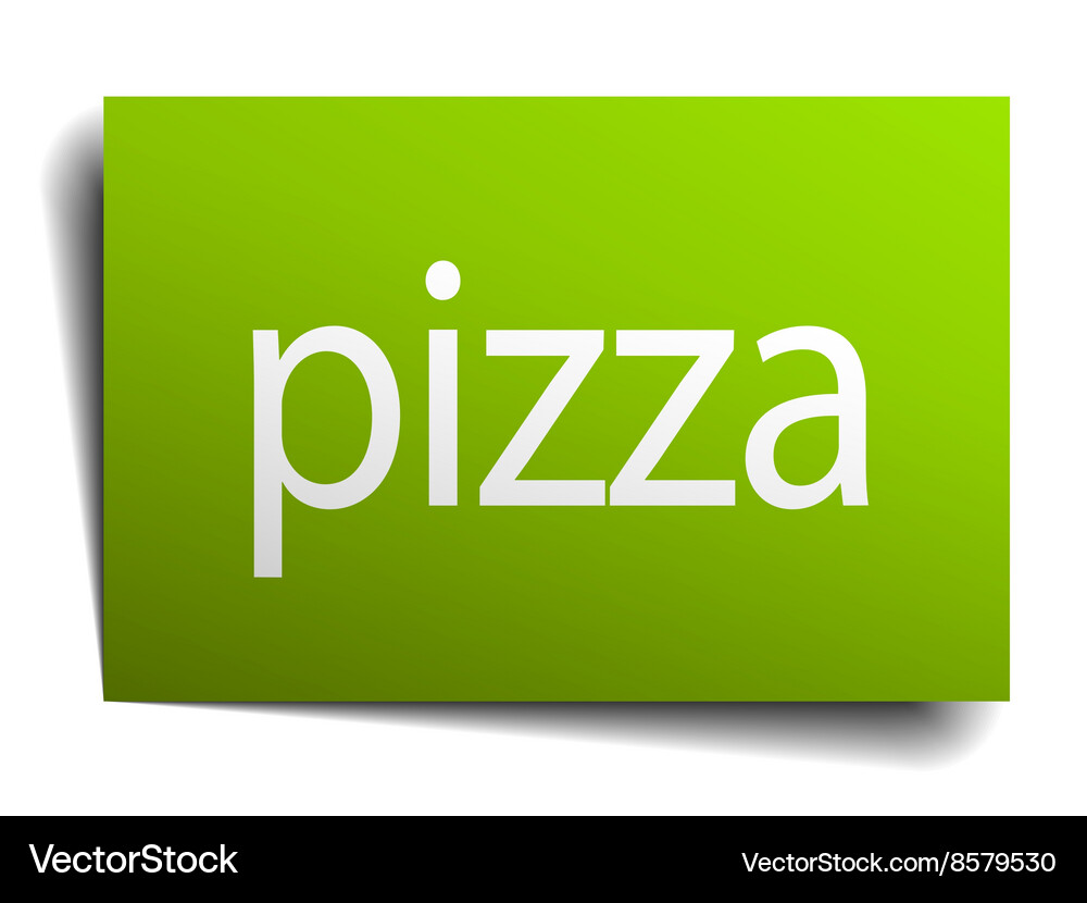 Pizza square paper sign isolated on white Vector Image