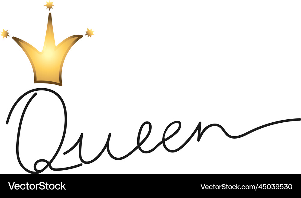 Queen hand drawn lettering isolated on white Vector Image