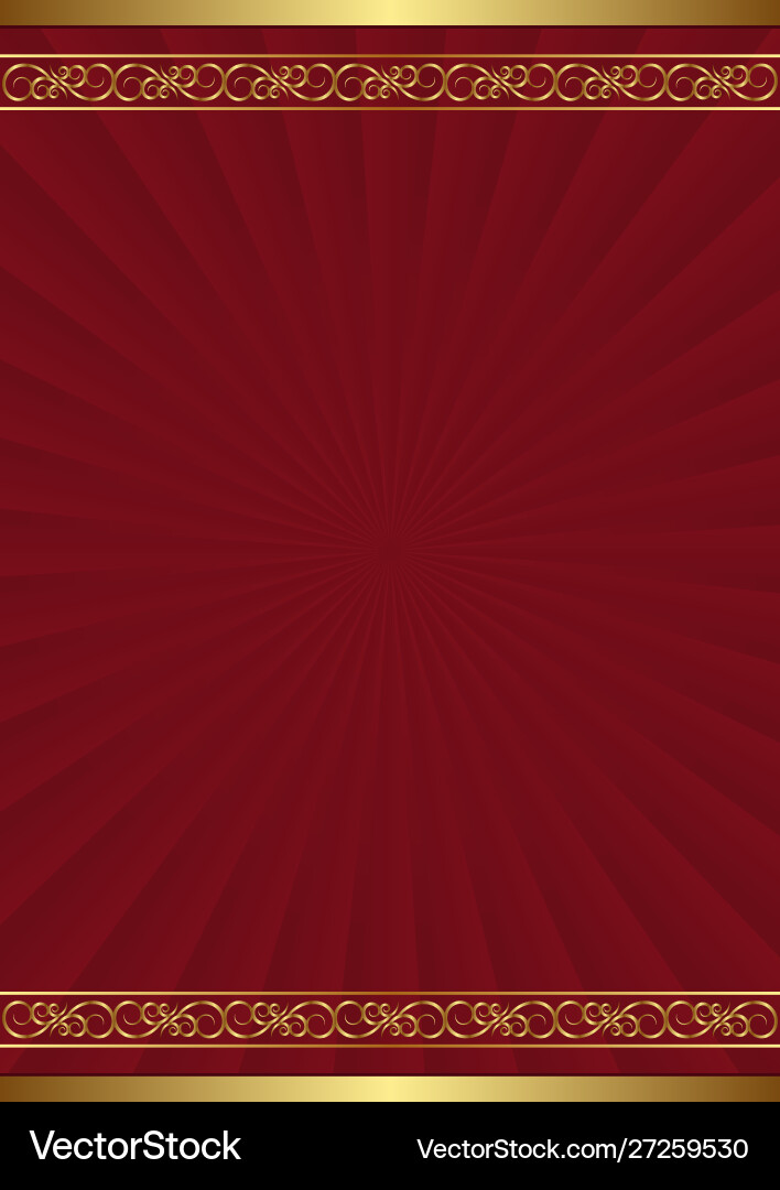 Red background with golden ornaments Royalty Free Vector