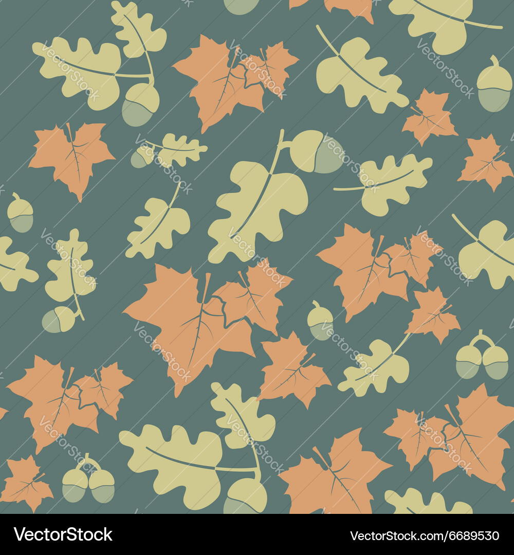 Seamless pattern with colorful autumn leaves and Vector Image