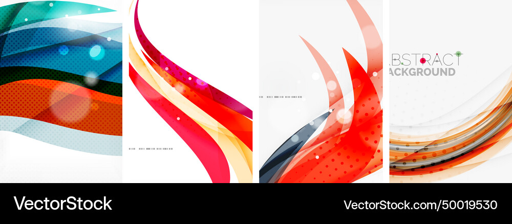 Set of colorful wave posters Royalty Free Vector Image