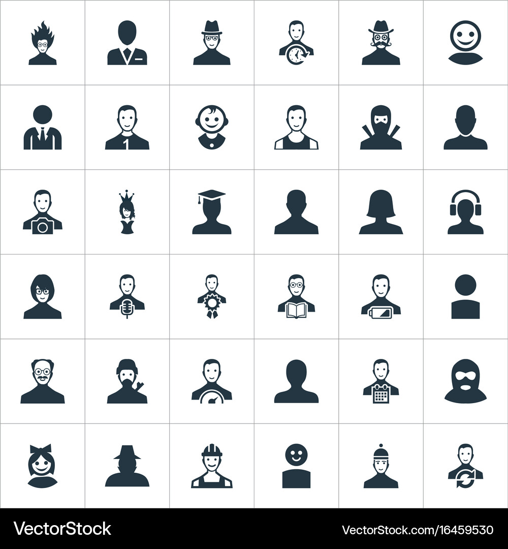 Set of simple human icons Royalty Free Vector Image