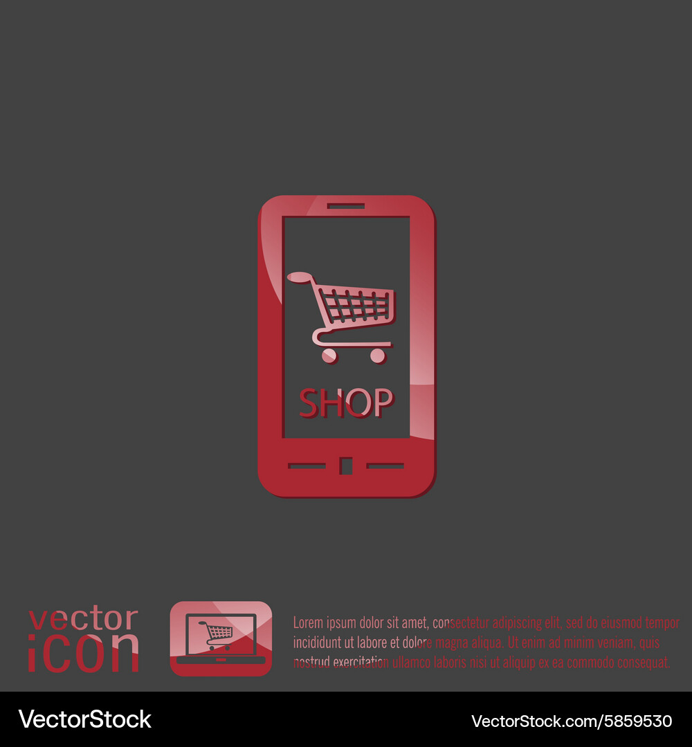 Shopping cart online store Royalty Free Vector Image