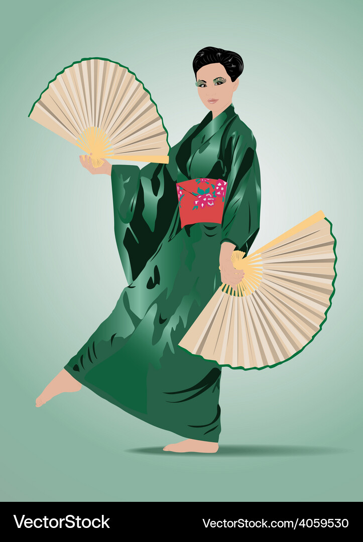 Young japanese woman Royalty Free Vector Image