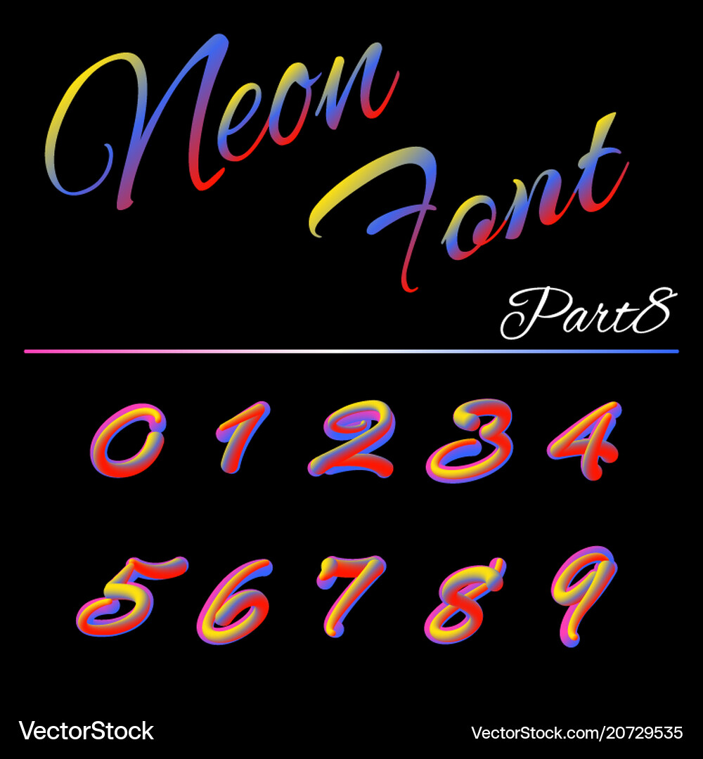 3d neon led font liquid matte rounded type tube Vector Image