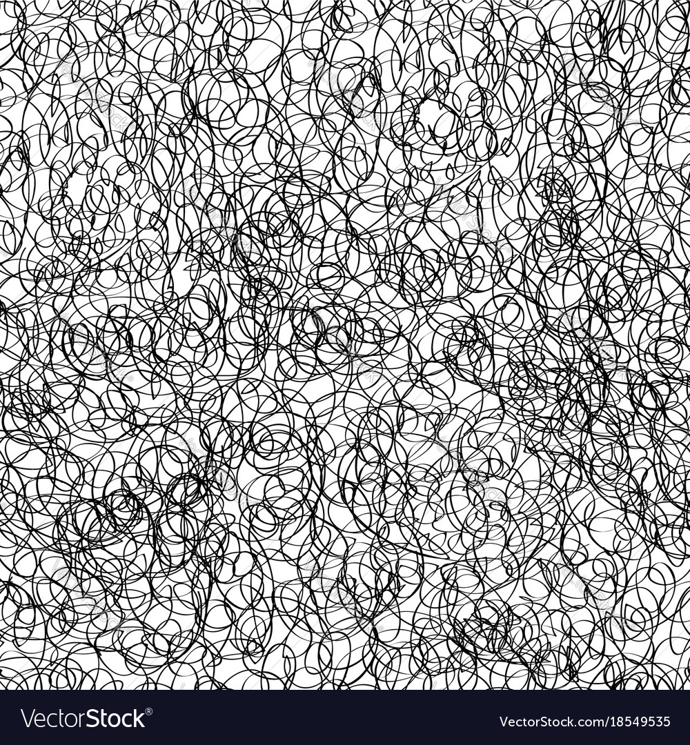 Abstract seamless pattern scribble chaotic line Vector Image